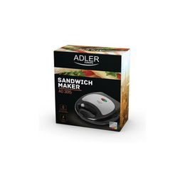 ADLER - ad 3015 Sandwichmaker, 750 w, schwarz und grau