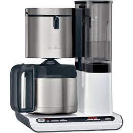 PCE Bosch Haushalt TKA8A681 Kaffeemaschine Edelstahl, Weiß Fassungsvermögen Tassen=8 Isolierkanne