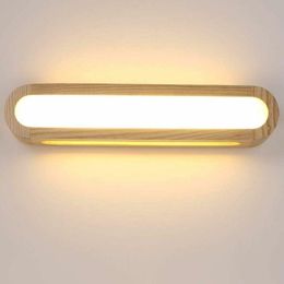 Led Wandleuchte Massivholz Innenleuchte Dimmbare Lampe Wandleuchte Wohnzimmer Schlafzimmer Treppe Badezimmerleuchte (45Cm) - Rhafayre