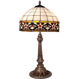 Basisbasis in Form der Form mit Tiffany -Lampenschirm Durchmesser 40 cm Rosy -Glühbirnenreihe nicht inbegriffen Montage erforderlich