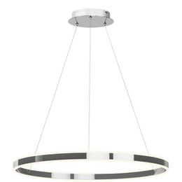 LUCANDE LED-Pendelleuchte Lyani in Chrom, dimmbar, 80 cm - chrom, weiß satiniert