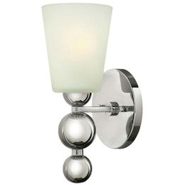etc-shop Wandlampe Leuchte Stahl Glas Nickel h 29,8 cm Flurleuchte Treppenlampe