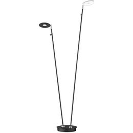 etc-shop Stehleuchte Standlampe Wohnzimmerlampe led Dimmbar Schwarz h 135 cm 2-Flammig