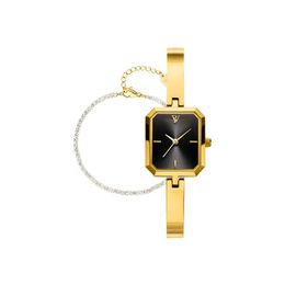 Paul Valentine Ethereal Watch & Sparkling Bracelet Set Gold