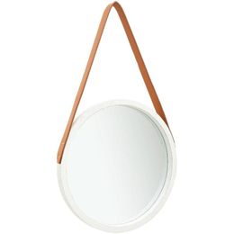 Wandspiegel Badzimmer Spiegel mit Gürtel 40 cm Weiß vidaXL