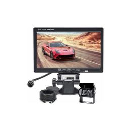 Auto-Rückfahrkamera mit 7-Zoll-LCD-Display, 18 LED-IR-Nachtsichtmonitor, für Wohnmobil/LKW/Wohnmobil/Anhänger/Bauer, große Lieferwagen, 4-poliges