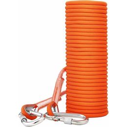 Kletterseil 8 mm Polypropylen, multifunktionale Paracord-Gurtschnüre mit orangefarbenen Karabinerschlaufen zum Festmachen, Klettern, Wandern,