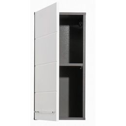 Bega Bbk Bad Und Küche - Hängeschrank gloss Wandschrank Bad Weiß Glanz / Anthrazit ca. 34 x 70 x 23 cm