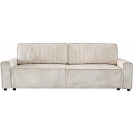 Cord-Sofa Montaigne mit Schlaffunktion - 3-Sitzer - Beige