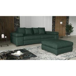 Big Sofa Megasofa Riesensofa arezzo inkl. Hocker Stoff Tilia Flaschengrün