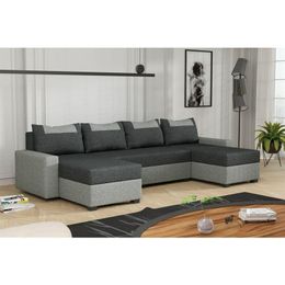 Wohnlandschaft Schlafsofa Sofa hedvig Stoff Inari Grau- Dunkelgrau