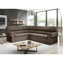 Ecksofa lexy Schlaffunktion Bettkasten Couch Sofa Schlafsofa L-Form mh 20 Braun - Furnix