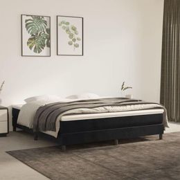 MAISONCHIC Boxspringbett Doppelbett Bett für Schlafzimmer Schwarz 160x200 cm Samt DE94202