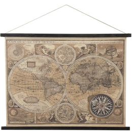 Signes Grimalt - Rollbare Leinwand, Weltkarte, rechteckig, braune Bilder, 75 x 100 x 2 cm - Marrón