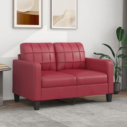 2-Sitzer-Sofa Weinrot 120 cm Kunstleder - Rot - Prolenta Premium