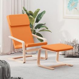 Relax-Sessel,Wohnzimmerstuhl,Armlehnstuhl mit Hocker Dunkelgelb Stoff -DE61610 - Gelb