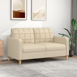 2-Sitzer-Sofa Creme 140 cm Stoff - Creme - Prolenta Premium