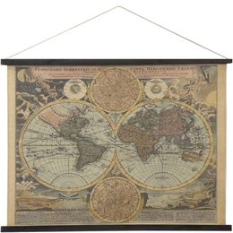 Signes Grimalt - Rollbare Leinwand-Weltkarte, rechteckig, graue Bilder, 75 x 100 x 2 cm - Gris
