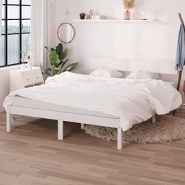 MAISONCHIC - Massivholzbett Doppelbett Bett für Schlafzimmer Weiß Kiefer 140x200 cm DE73945