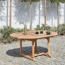 Ausziehbarer ovaler Gartentisch aus Teakholz für 6/8 Personen