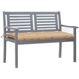 MAISONCHIC - 2-Sitzer-Gartenbank Doppelsitzbank/Ruhebank Gartenstuhl mit Auflage 120 cm Grau Eukalyptusholz XZZZ167402