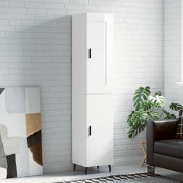 MAISONCHIC Sideboard Wohnzimmer-Anrichte,Highboard Hochglanz-Weiß 34,5x34x180 cm Holzwerkstoff FSW81045