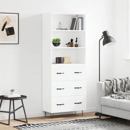 MAISONCHIC Sideboard Wohnzimmer-Anrichte,Highboard Weiß 69,5x34x180 cm Holzwerkstoff FSW87469