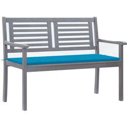 2-Sitzer-Gartenbank Doppelsitzbank/Ruhebank Gartenstuhl mit Auflage 120 cm Grau Eukalyptusholz XZZZ616515 MAISONCHIC