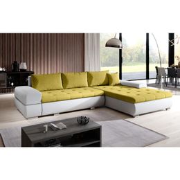 Arzo Sofa L-Form Eckcouch Schlafsofa Couch mit Schlaffunktion MA120-OR40 - Furnix