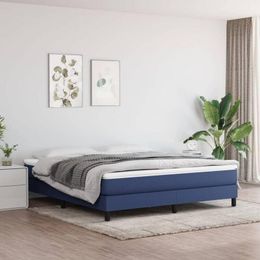 MAISONCHIC Boxspringbett Doppelbett Bett für Schlafzimmer Blau 180x200 cm Stoff DE11454
