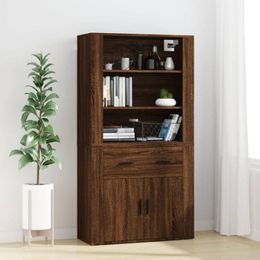 Sideboard Highboard für Wohnzimmer - Schrank Kommode Anrichte Braun Eichen-Optik Holzwerkstoff -FV39500