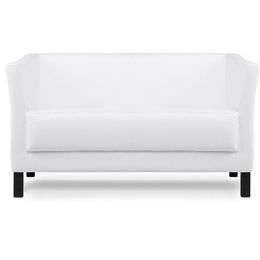 Especto Modernes Sofa 2 Sitzer, aus Kunstleder, weiß - Konsimo