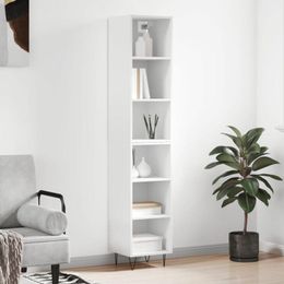 Sideboard Highboard für Wohnzimmer - Schrank Kommode Anrichte Weiß 34,5x32,5x180 cm Holzwerkstoff -FV53142