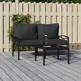 MAISONCHIC - Relax-Sessel,Gartenmöbel,Gartenstühle mit Grauen Kissen 2 Stk. 62x75x79 cm Stahl -99000