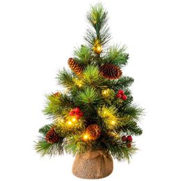 Led Weihnachtsbaum xmas Deko mit Lichterkette Tannenbaum h 45 cm grün