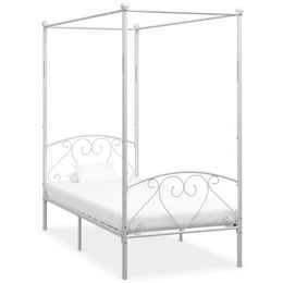 Bettgestell,Bett für Erwachsene,Elegantes Bettrahmen,Himmelbett-Gestell Weiß Metall 120 x 200 cm -BVE45858