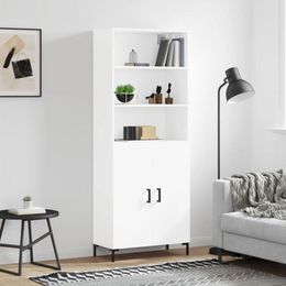 MAISONCHIC Sideboard Wohnzimmer-Anrichte,Highboard Weiß 69,5x34x180 cm Holzwerkstoff FSW89018