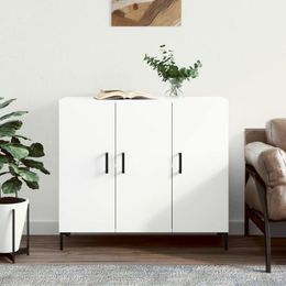 Sideboard Kommode Weiß für Wohnzimmer - Schrank Anrichte 90x34x80 cm Holzwerkstoff -FV74784