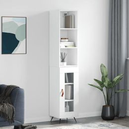Sideboard Highboard für Wohnzimmer - Schrank Kommode Anrichte Weiß 34,5x34x180 cm Holzwerkstoff -FV56049