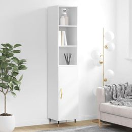 MAISONCHIC Sideboard Wohnzimmer-Anrichte,Highboard Hochglanz-Weiß 34,5x34x180 cm Holzwerkstoff FSW58509