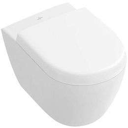 Villeroy & Boch Villeroy&boch - Tiefspül-WC spülrandlos Subway 2.0 355x480x360mm Oval wandh. Abg. waagerecht Direct-Flush Weiß Alpin CeramicPlus