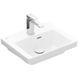 Villeroy & Boch Handwaschbecken Subway 3.0 45 450x370mm Rechteck 1 Hahnloch mit Überlauf Weiß Alpin - Villeroy&boch