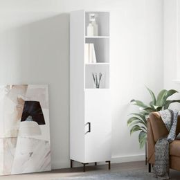 MAISONCHIC Sideboard Wohnzimmer-Anrichte,Highboard Weiß 34,5x34x180 cm Holzwerkstoff FSW96464