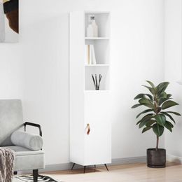 MAISONCHIC Sideboard Wohnzimmer-Anrichte,Highboard Weiß 34,5x34x180 cm Holzwerkstoff FSW80934