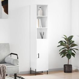 MAISONCHIC Sideboard Wohnzimmer-Anrichte,Highboard Weiß 34,5x34x180 cm Holzwerkstoff FSW51376