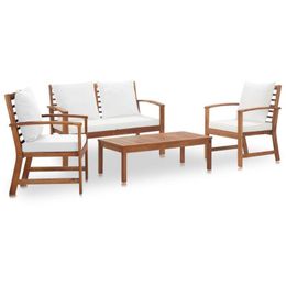 MAISONCHIC - 4-tlg. Garten-Lounge-Set Gartenmöbel-Set Terrassen-Sitzgruppe mit Auflagen Massivholz Akazie ZDEH70088