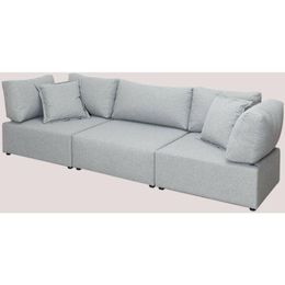 Dreiteiliges modulares Sofa mit zwei Ecksesseln Kata Grau - Grau - Sklum