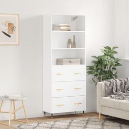 MAISONCHIC Sideboard Wohnzimmer-Anrichte,Highboard Weiß 69,5x34x180 cm Holzwerkstoff FSW76159
