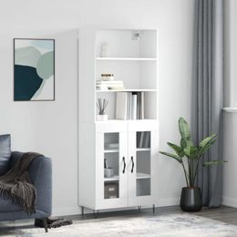 MAISONCHIC Sideboard Wohnzimmer-Anrichte,Highboard Weiß 69,5x34x180 cm Holzwerkstoff FSW86053