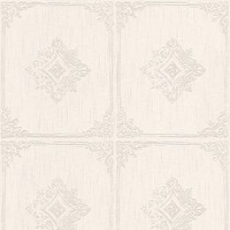 Barock Tapete Profhome 961992 Textiltapete strukturiert mit Ornamenten matt beige grau 5,33 m2 - creme